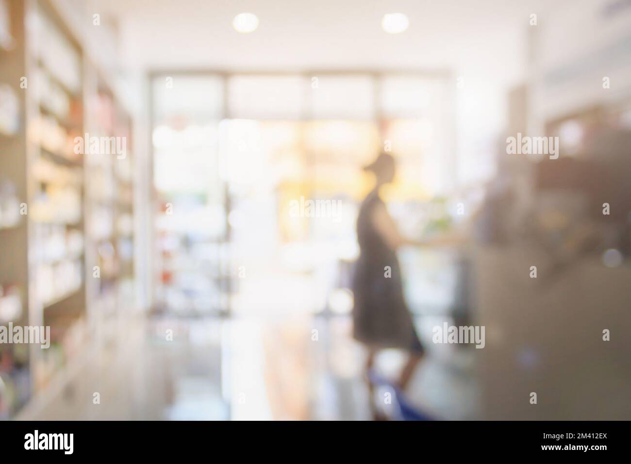 Pharmacy drugstore with customer abstract blur background Stock Photo ...