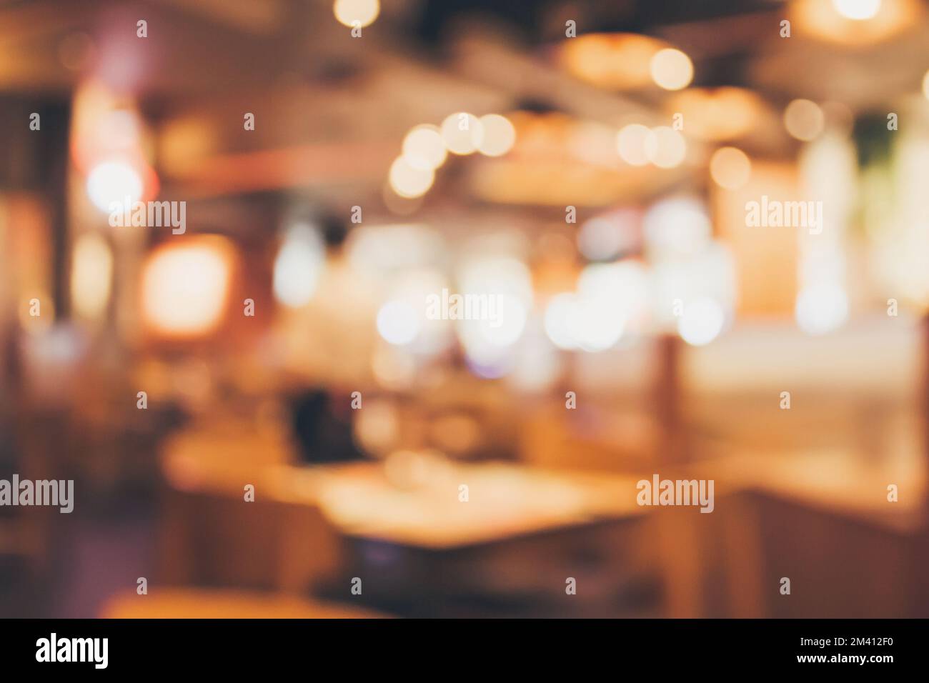 Restaurant cafe or coffee shop interior with people abstract defocused ...