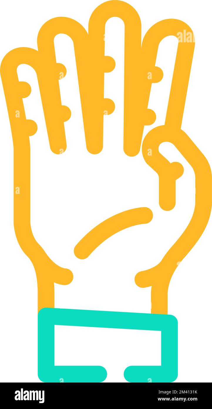 four number hand gesture color icon vector illustration Stock Vector ...