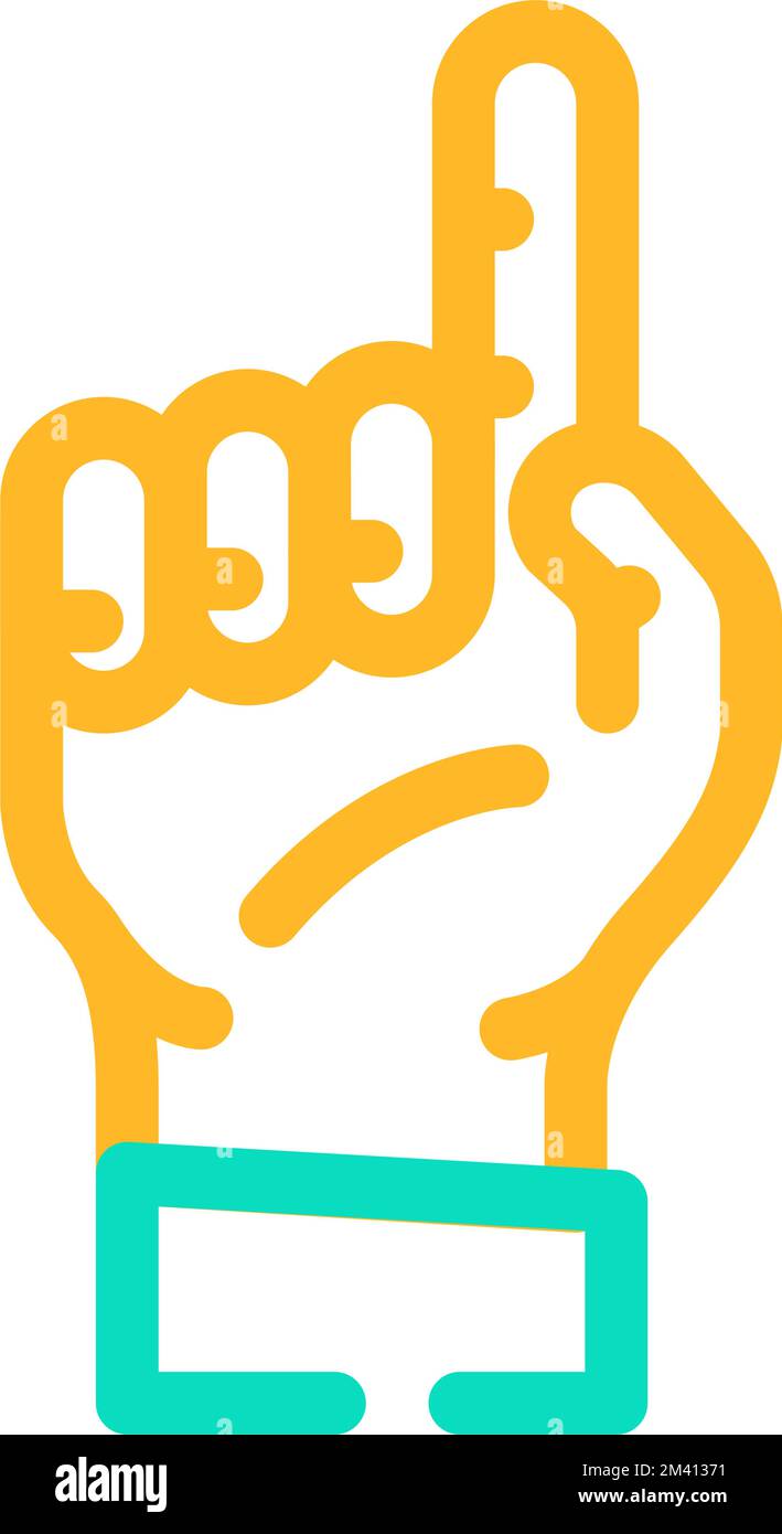 one number hand gesture color icon vector illustration Stock Vector Image & Art - Alamy
