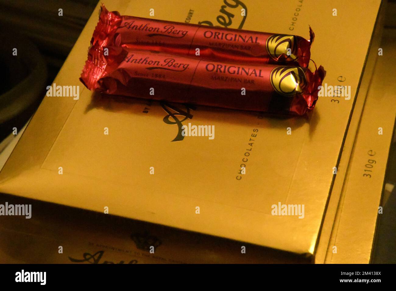 Copenhagen/Denmark/18 December 2022/Anthon Berg chocolates and bar in ...