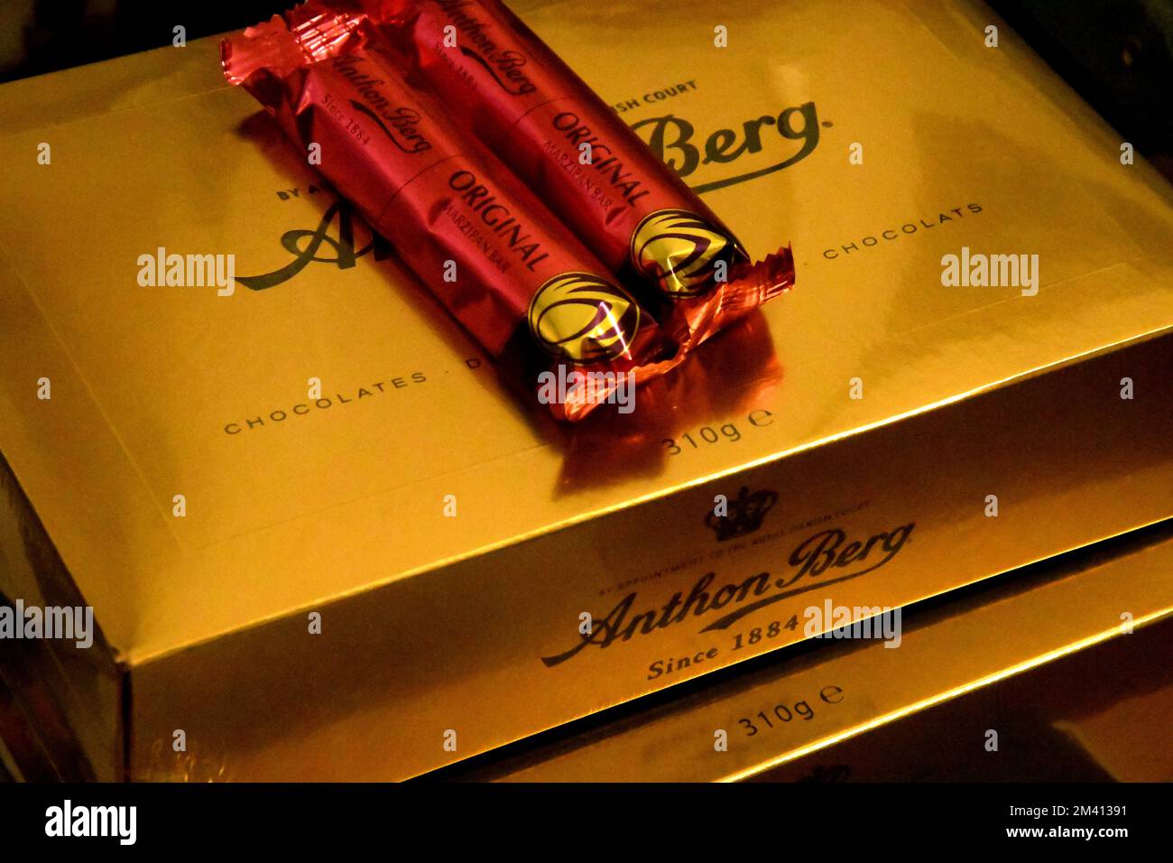 Copenhagen/Denmark/18 December 2022/Anthon Berg chocolates and bar in ...