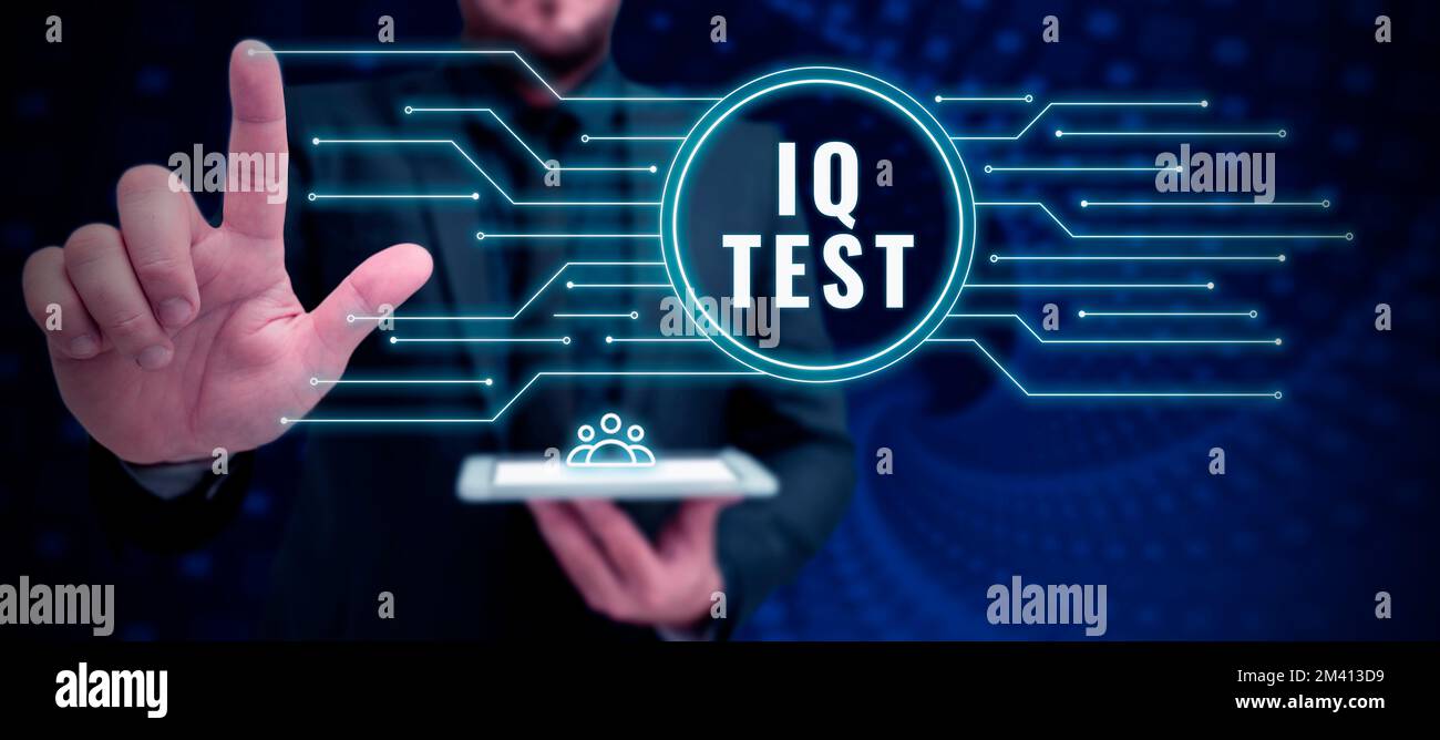 Writing displaying text Iq Test. Business approach attempt to measure ...