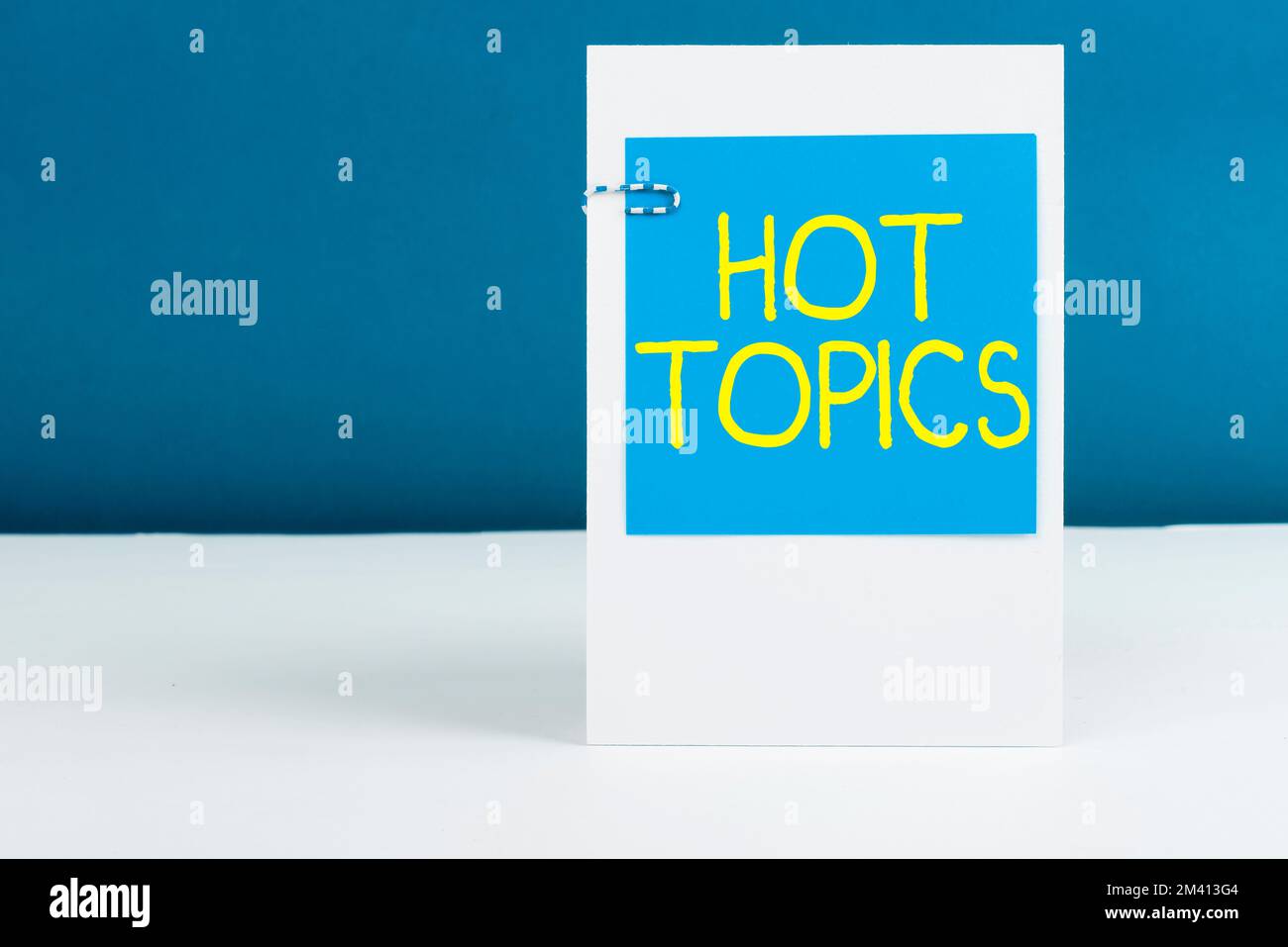 Text caption presenting Hot Topics. Business showcase subject that a ...
