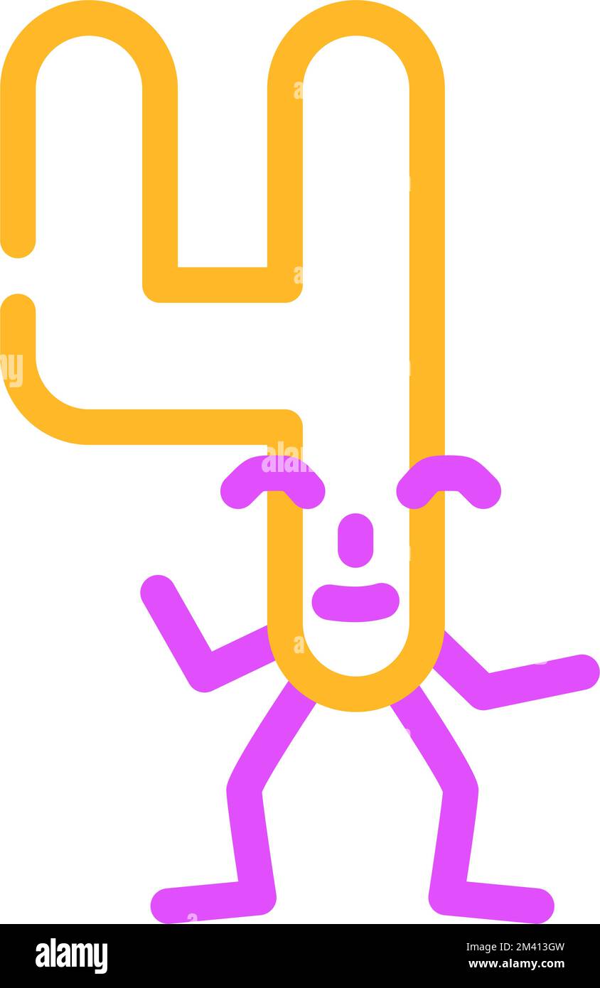 four number character color icon vector illustration Stock Vector Image ...