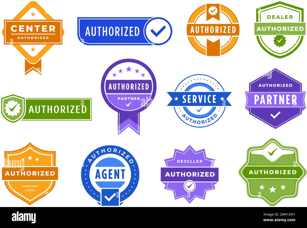 Authorized badge. Checked dealer, official agent or partner tag and ...