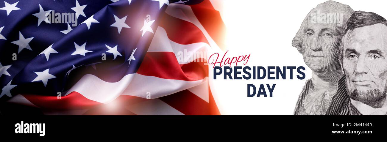 Collage of American Presidents portraits cut of Dollar bills. Happy ...