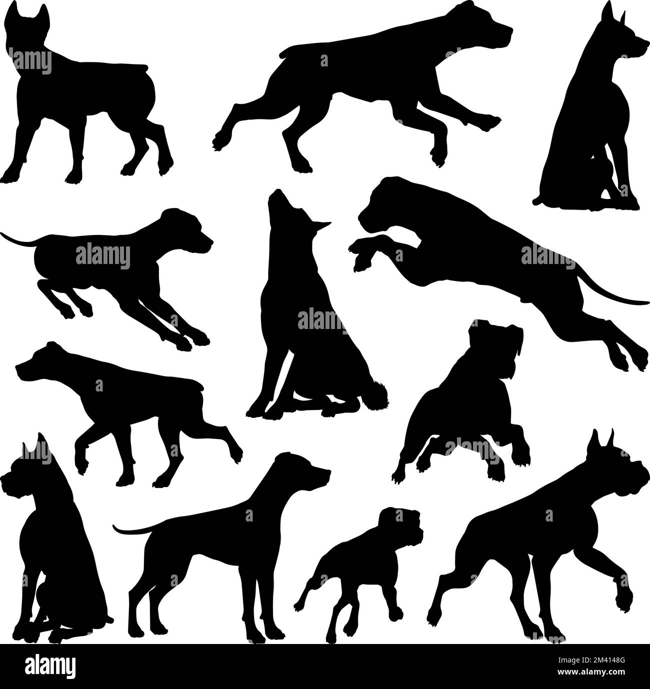 Dog Silhouettes Animal Set Stock Vector Image & Art - Alamy