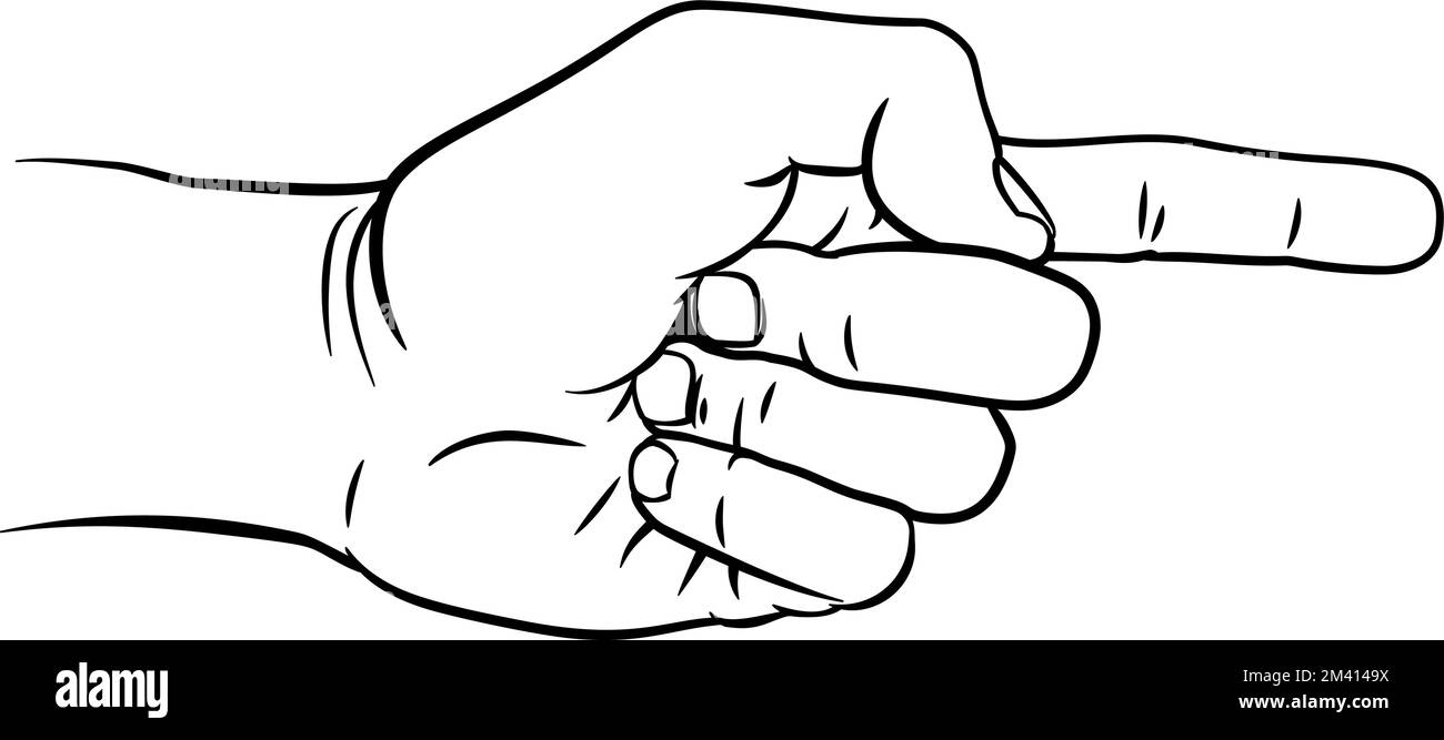 Hand Pointing Direction Finger Engraving Woodcut Stock Vector Image ...