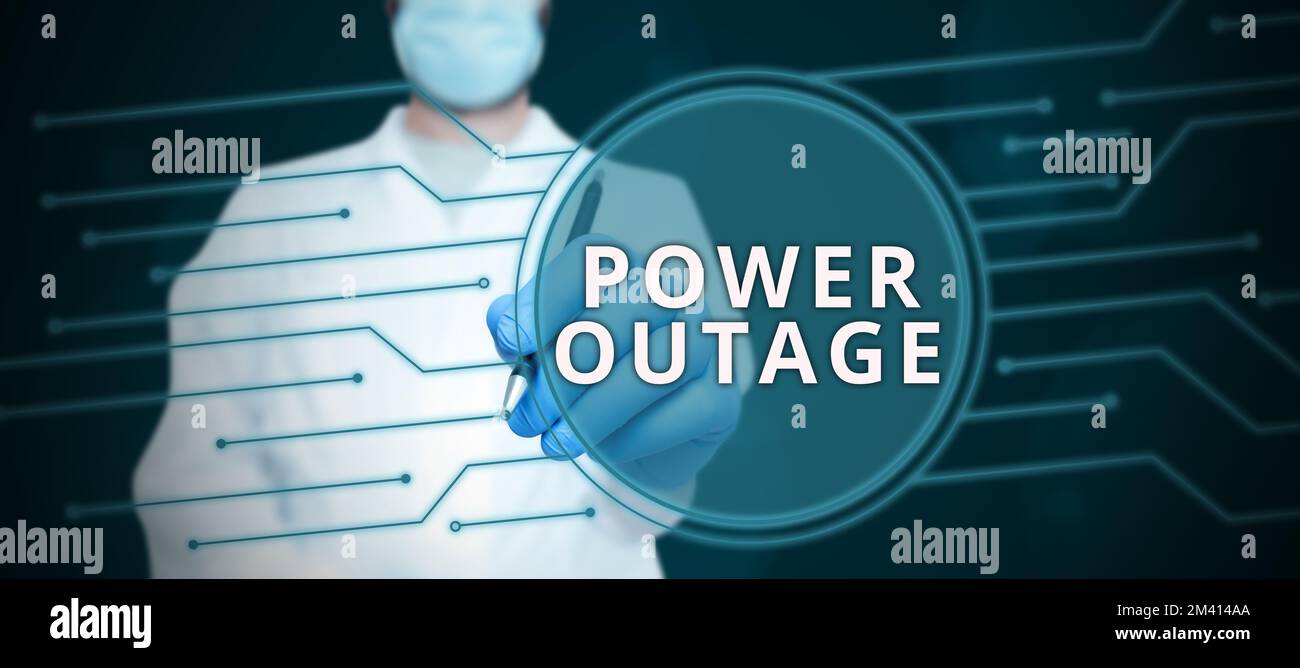 Text sign showing Power Outage. Business showcase The ability to ...