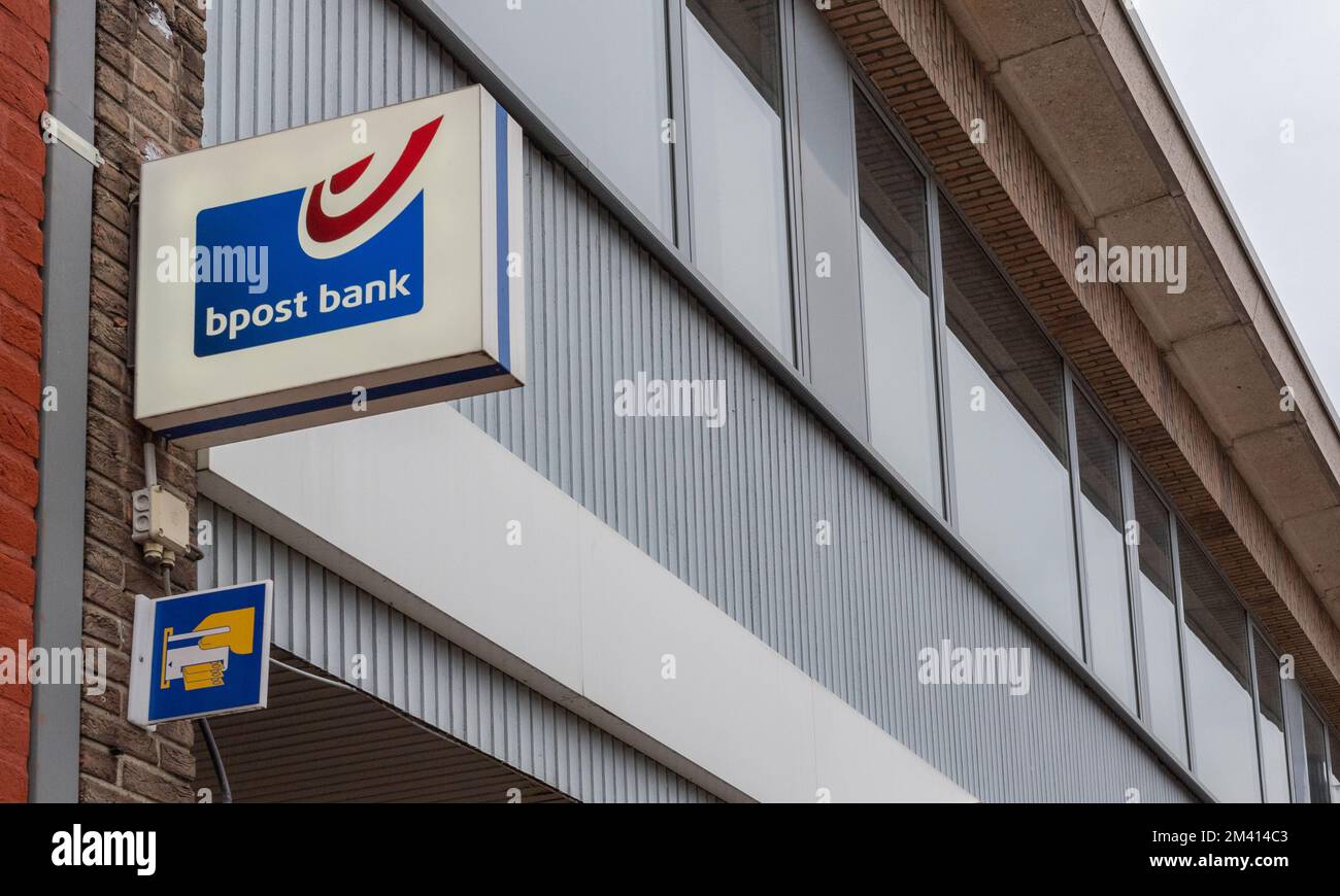 Hasselt. Limburg - Belgium 20-12-2021. Bpost bank - facade of the building of the Belgian Postal ...