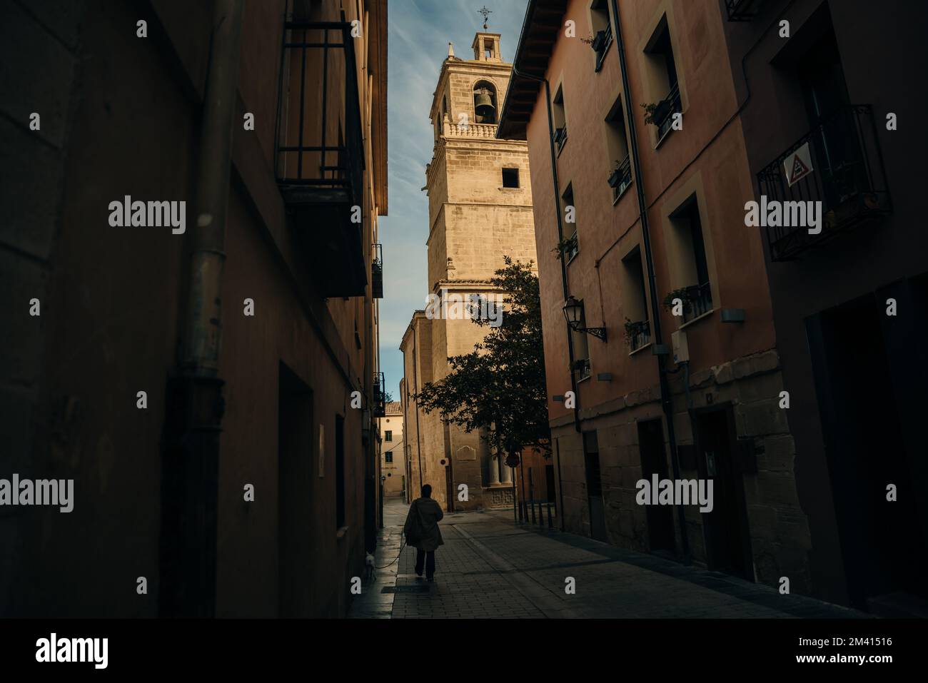 narrow street in spanish city. Logrono, La Rioja, spain - nov 2022 ...