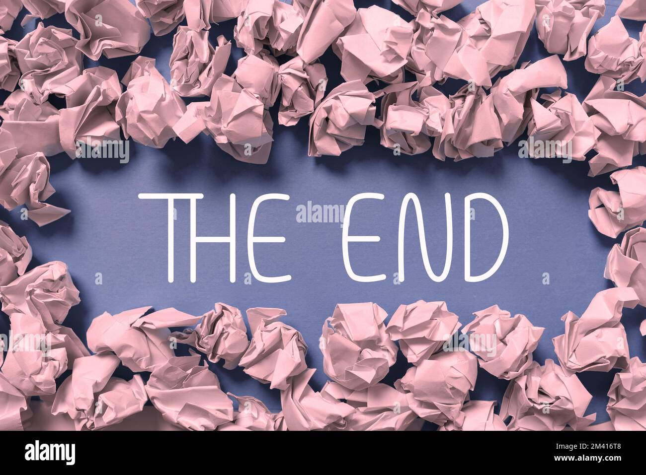 Sign displaying The End. Internet Concept Final part of play ...