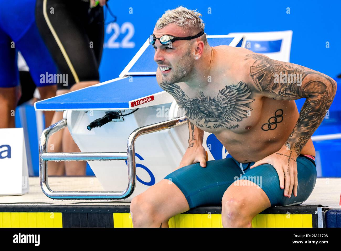 Melbourne, Australia. 18th Dec, 2022. Kyle Chalmers of Australia reacts ...
