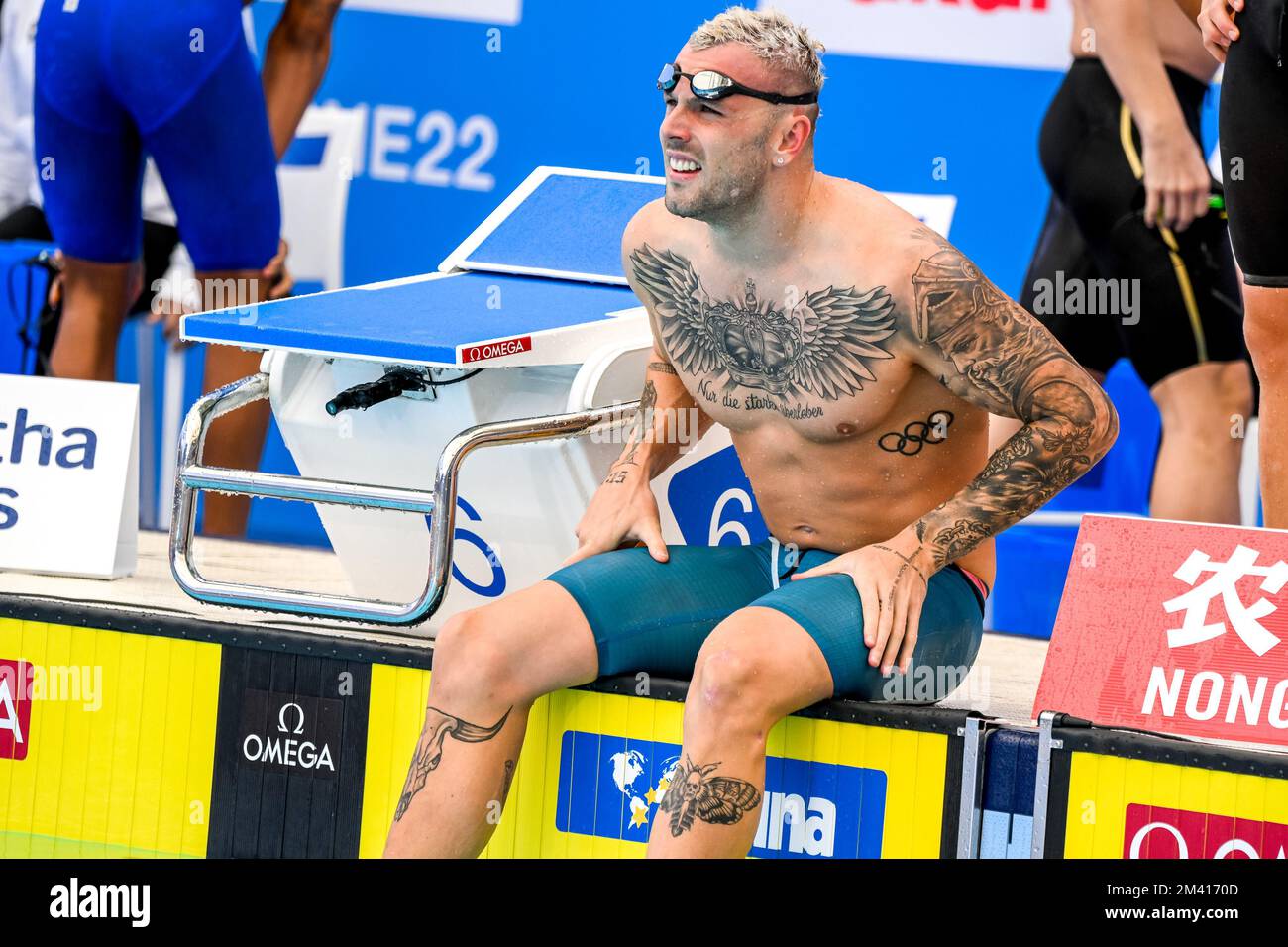 Melbourne, Australia. 18th Dec, 2022. Kyle Chalmers of Australia reacts ...