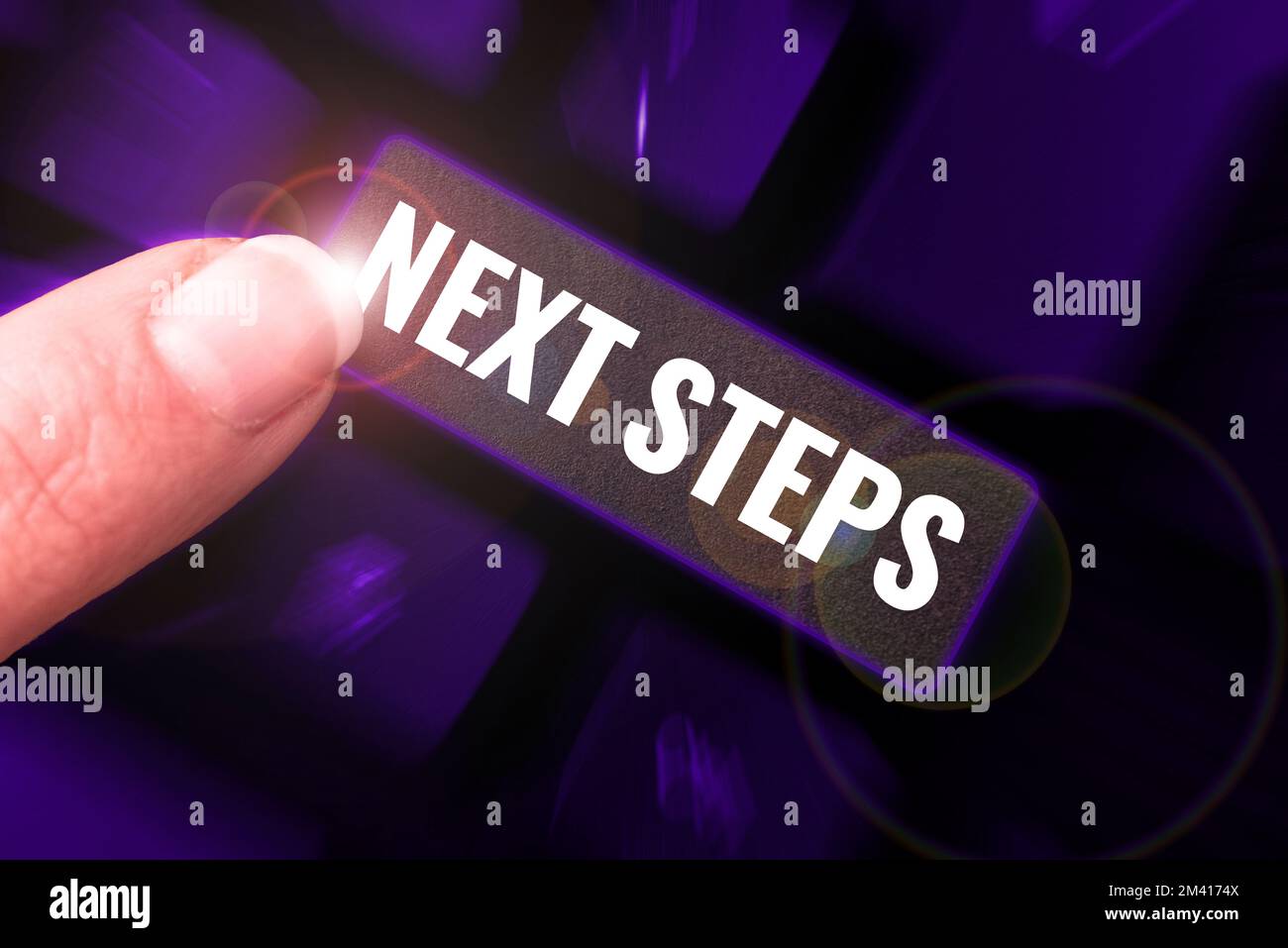 Text showing inspiration Next Steps. Word for numper of process going ...