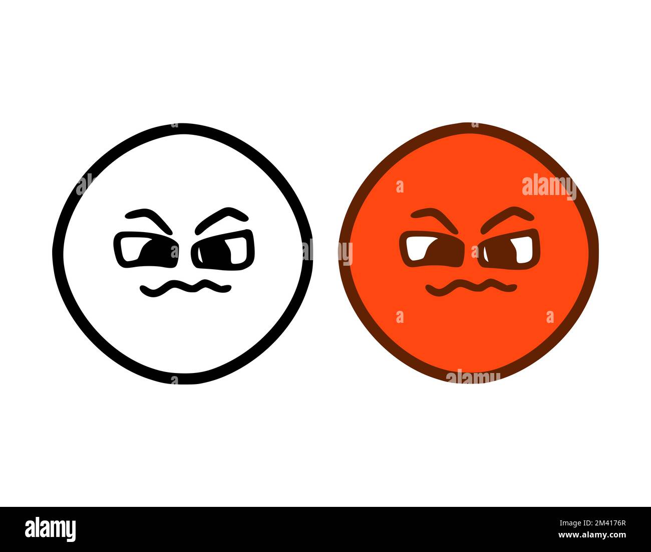 Evil emoticon in doodle style isolated on white background Stock Vector ...