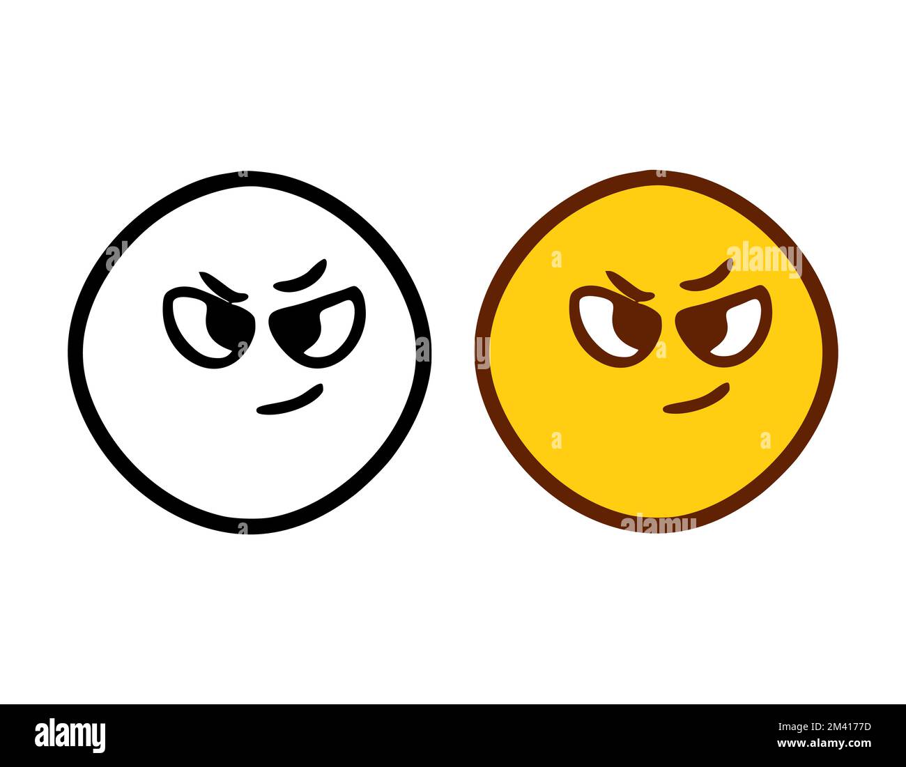 Sneaky emoticon in doodle style on a white background Stock Vector ...