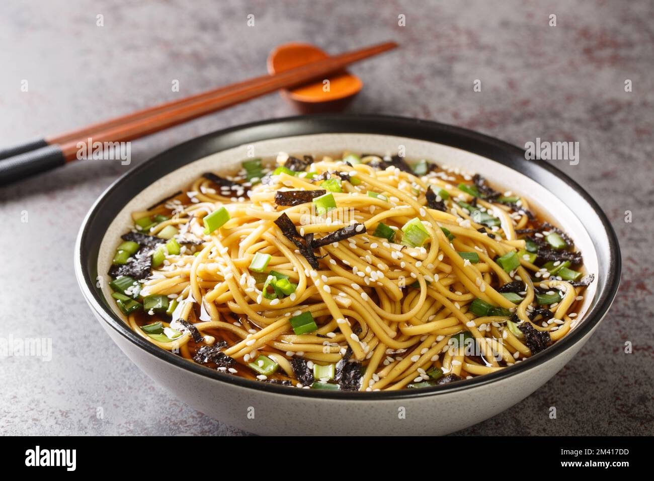 Memil guksu is a traditional Korean soba noodle soup boiled in a broth ...