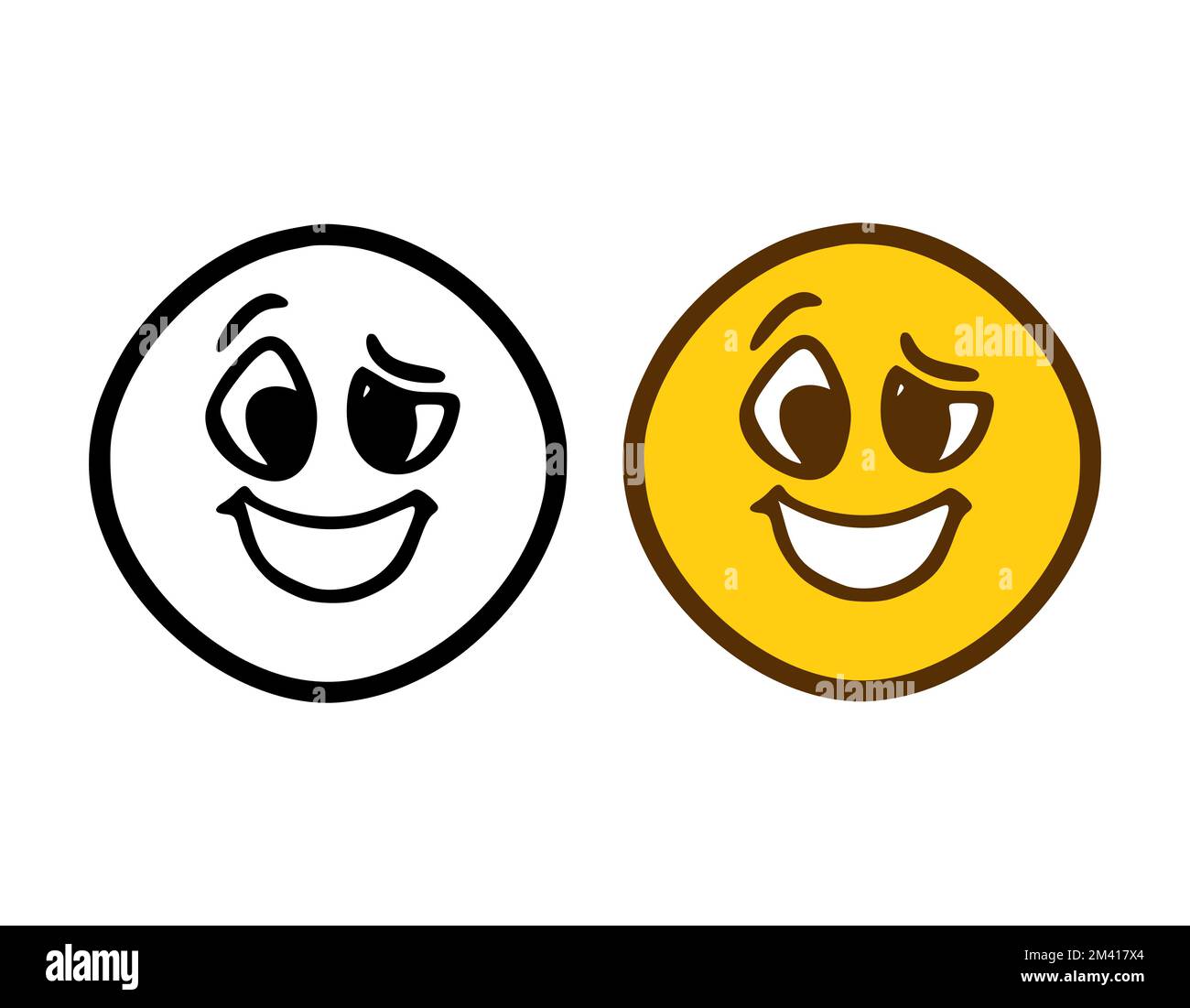 Happy reaction doodle Cut Out Stock Images & Pictures - Alamy