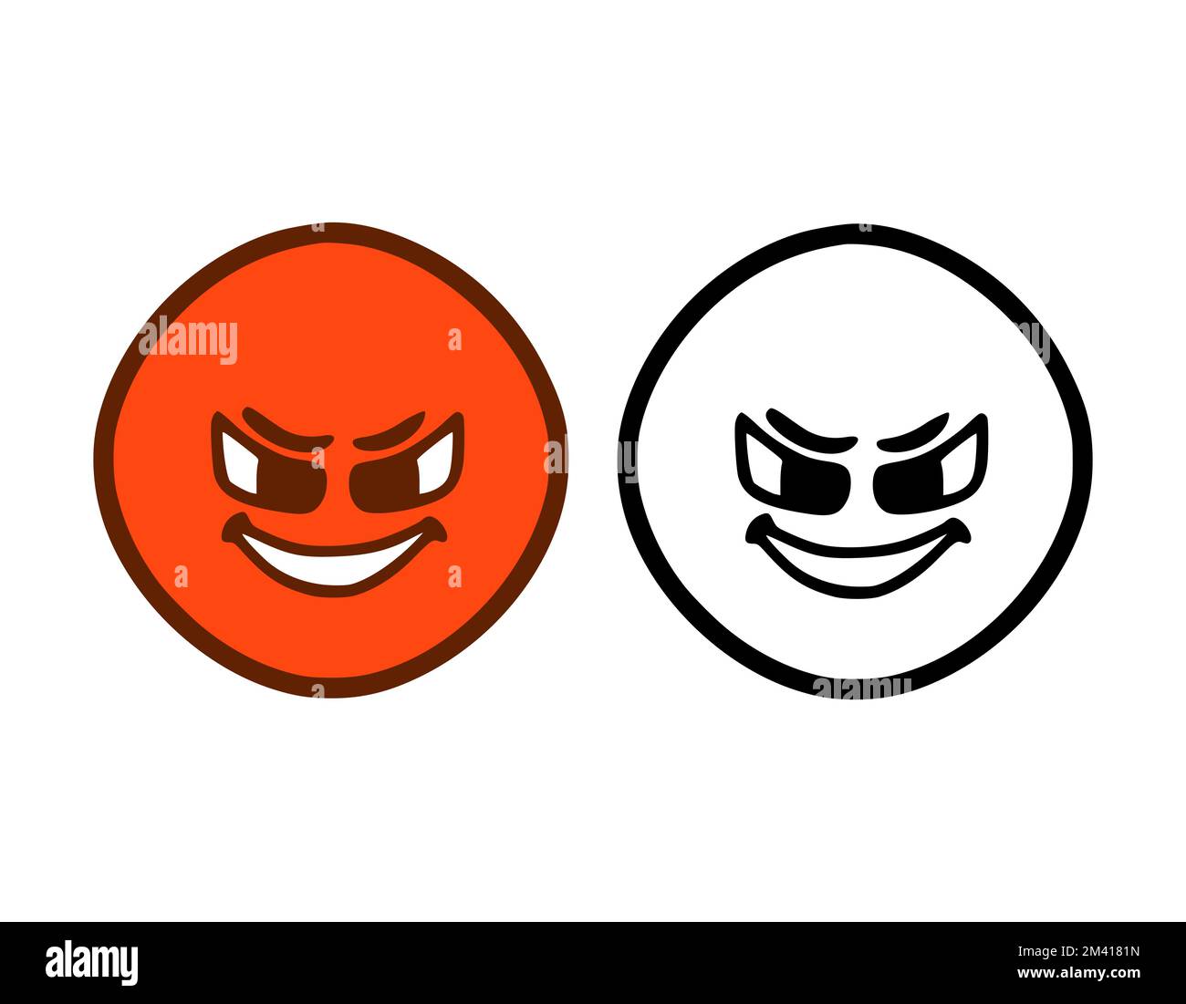 Sneaky emoticon in doodle style on a white background Stock Vector ...