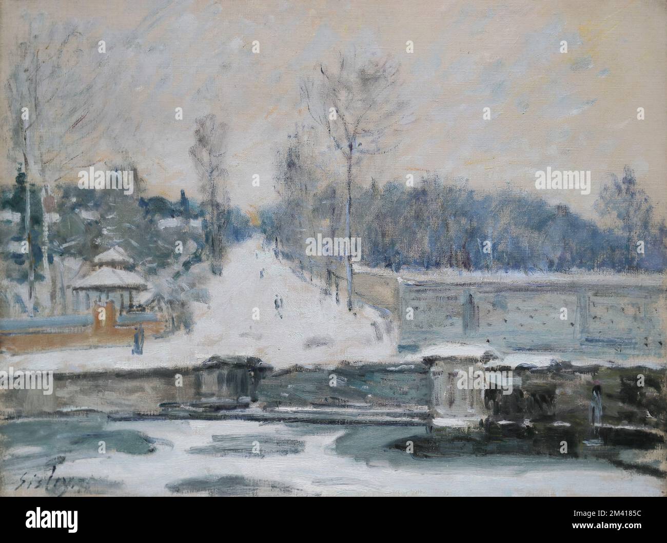Alfred sisley the watering place at marly le roi hi-res stock ...
