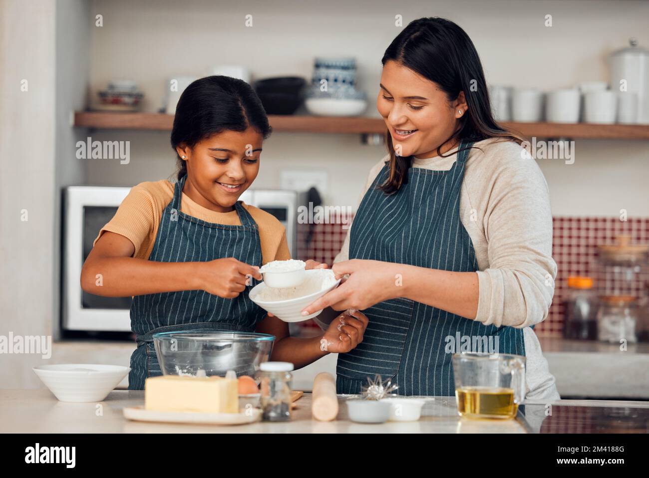 Learning, family and cooking cake with mother for bonding, wellness and ...