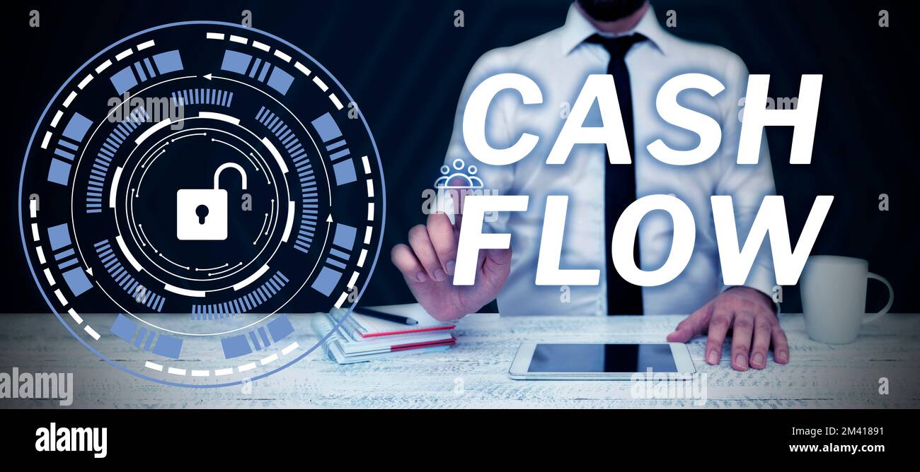 Sign displaying Cash Flow. Word Written on Movement of the money in and ...