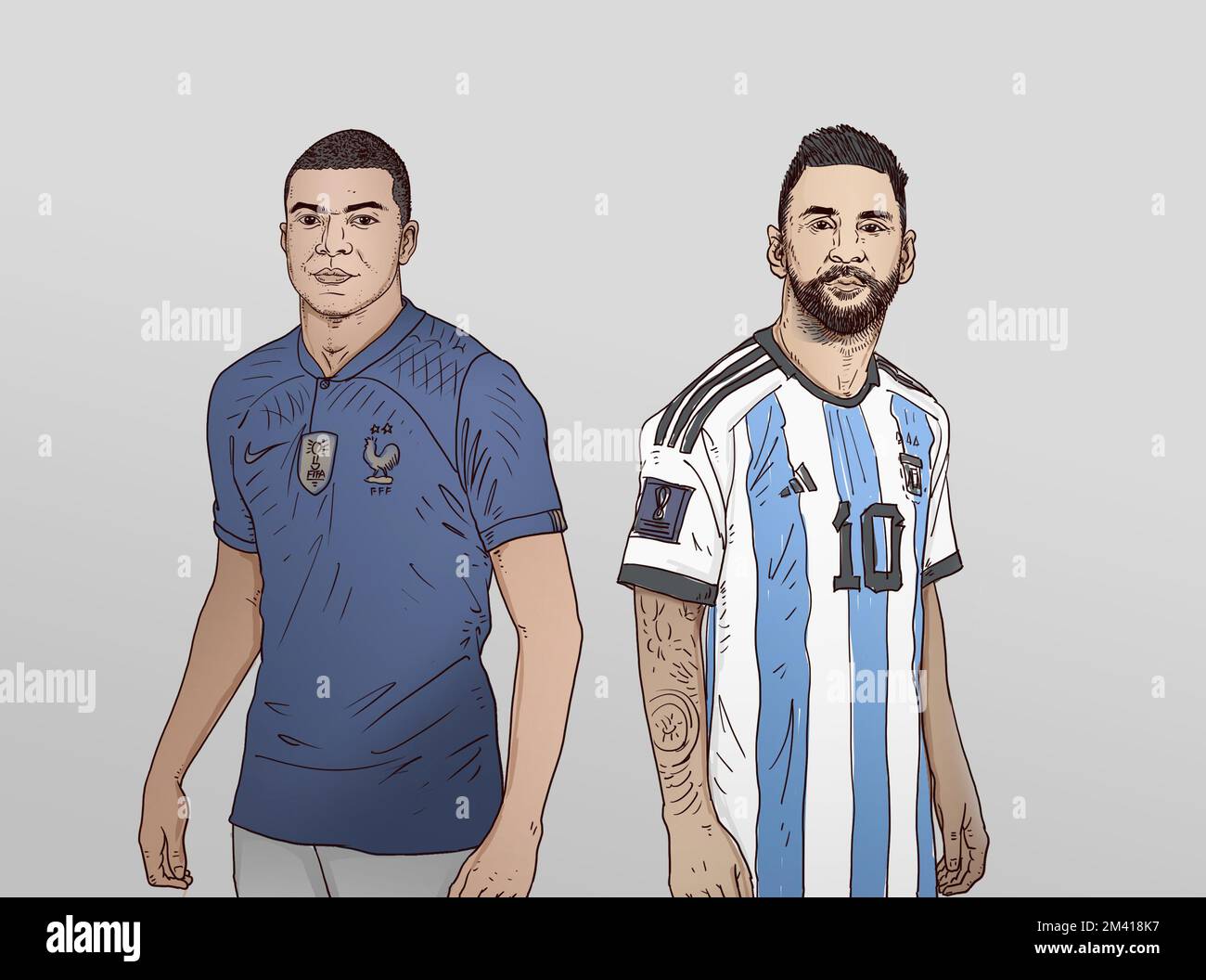SUQIAN, CHINA - DECEMBER 18, 2022 - Illustration: Lionel Messi and ...