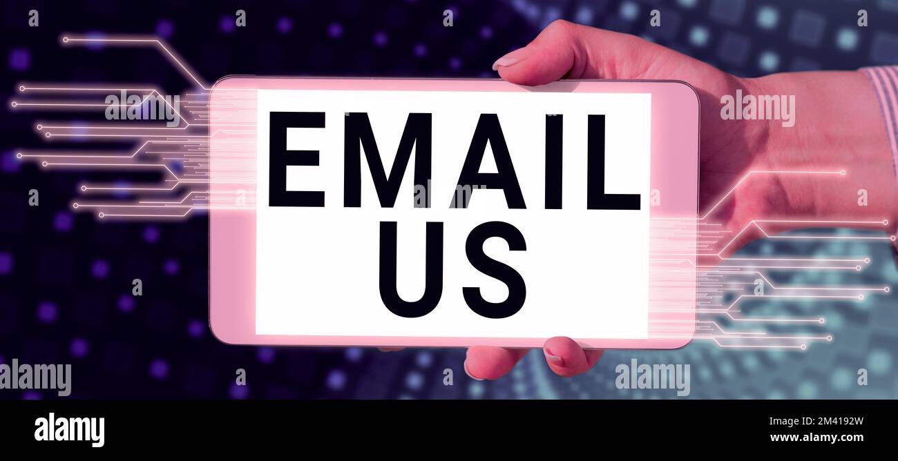 Handwriting text Email Us. Business concept Sending a commercial ...