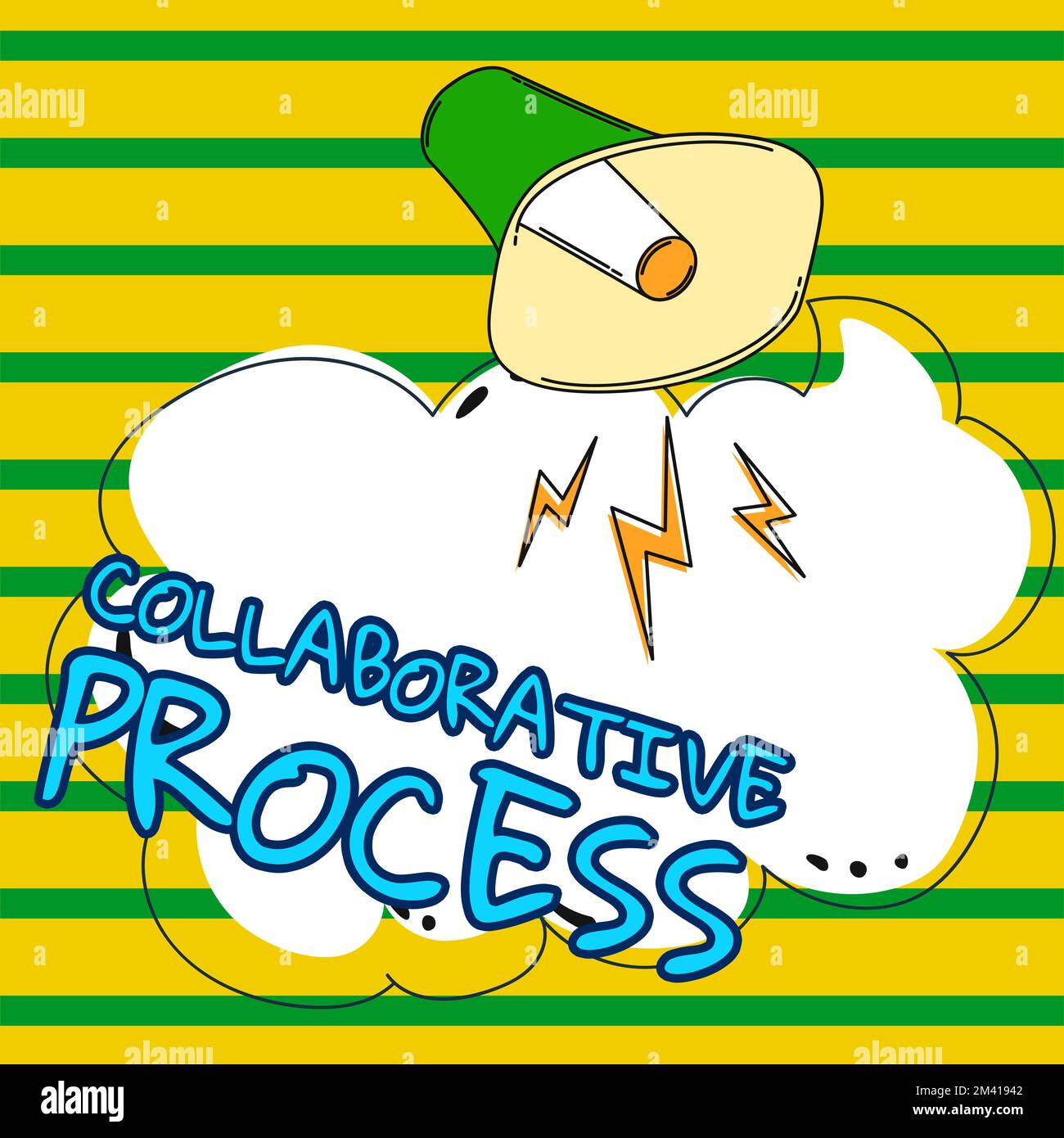 Text caption presenting Collaborative Process. Internet Concept people ...