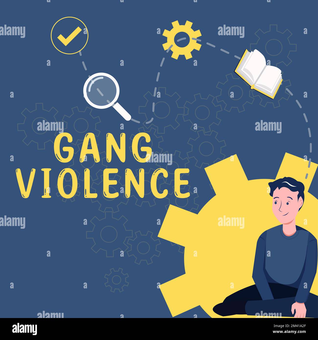 Hand writing sign Gang Violence. Business approach infringement of the ...