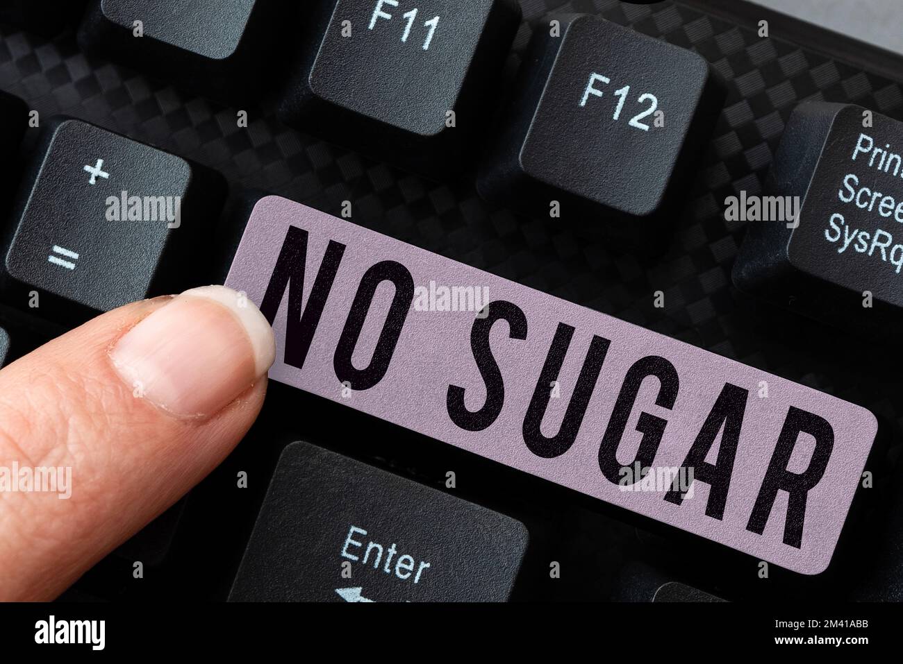 Sign displaying No Sugar. Business approach has been left behind and ...