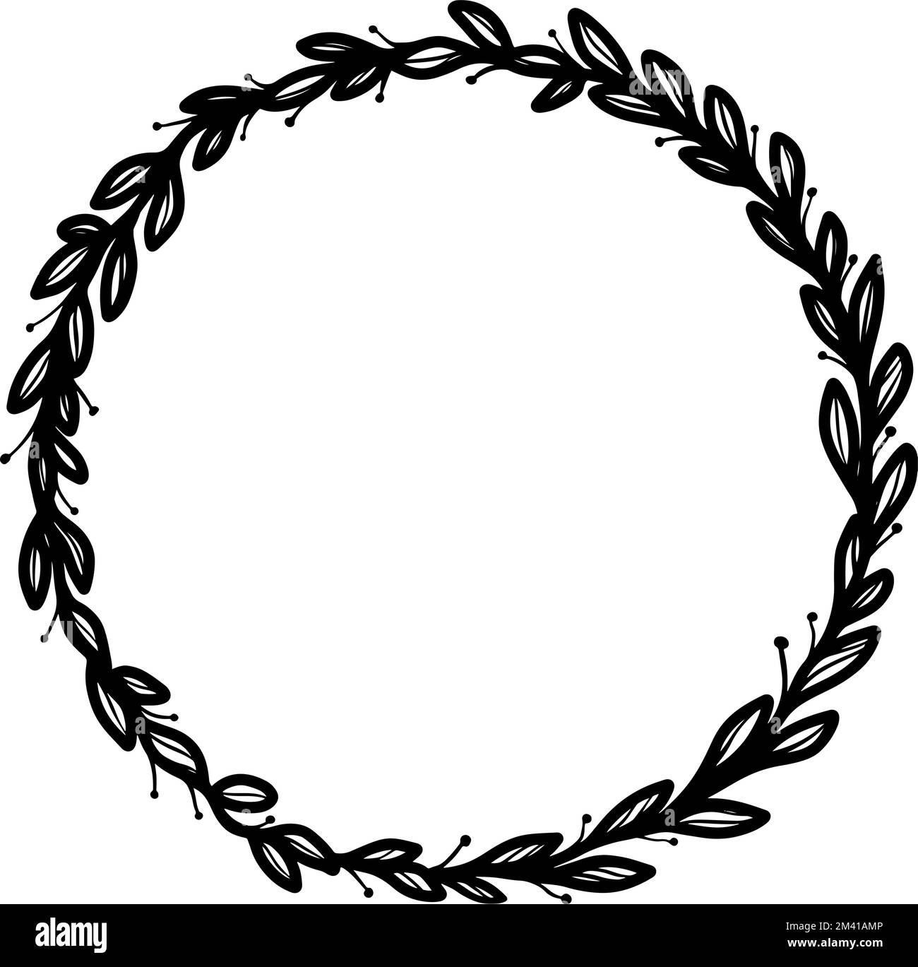 Hand drawn flourish circle. Design element for decoration, greeting ...