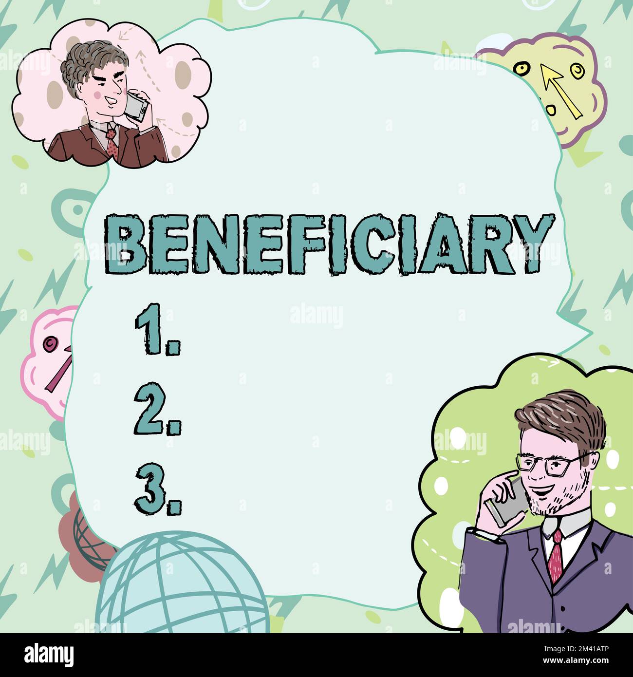 Text sign showing Beneficiary. Word for a person or thing that receives ...