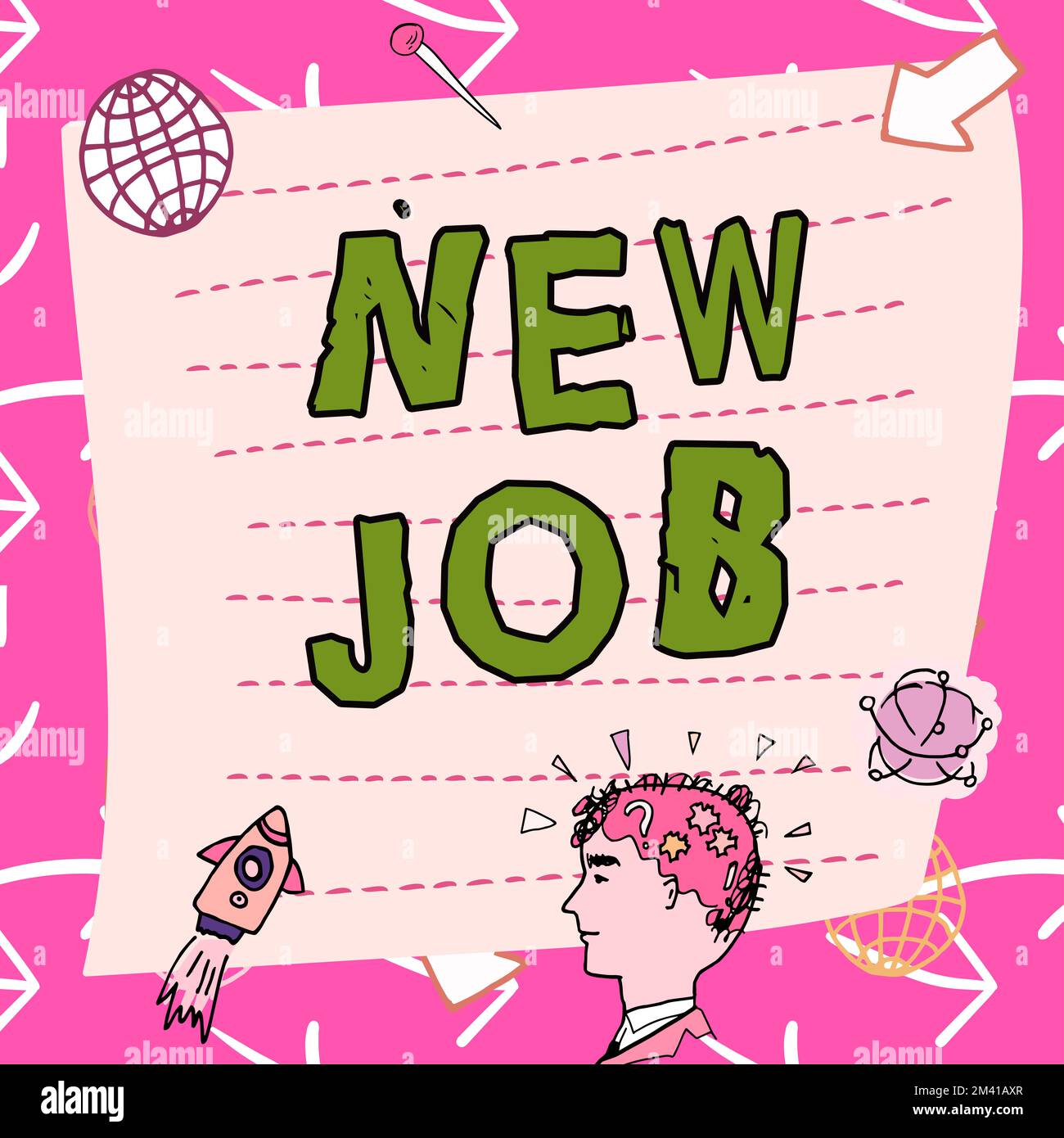 Sign displaying New Job. Conceptual photo signing contract Finding work ...