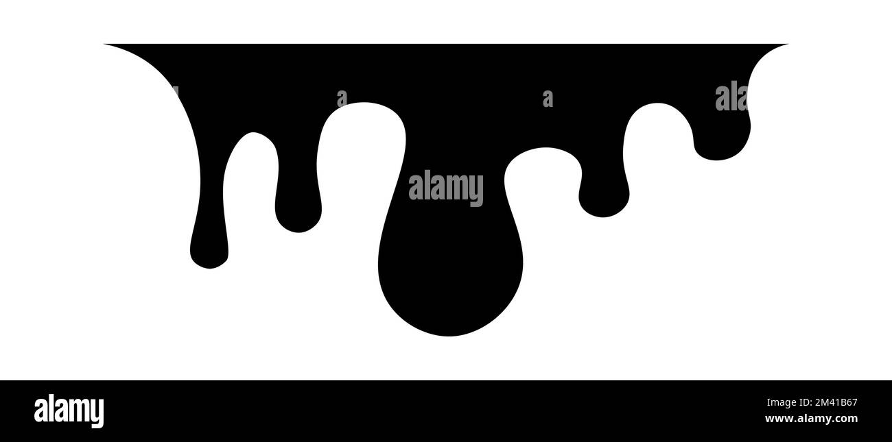 Drip of honey, melt drop. Black chocolate. Vector ink paint liquid ...