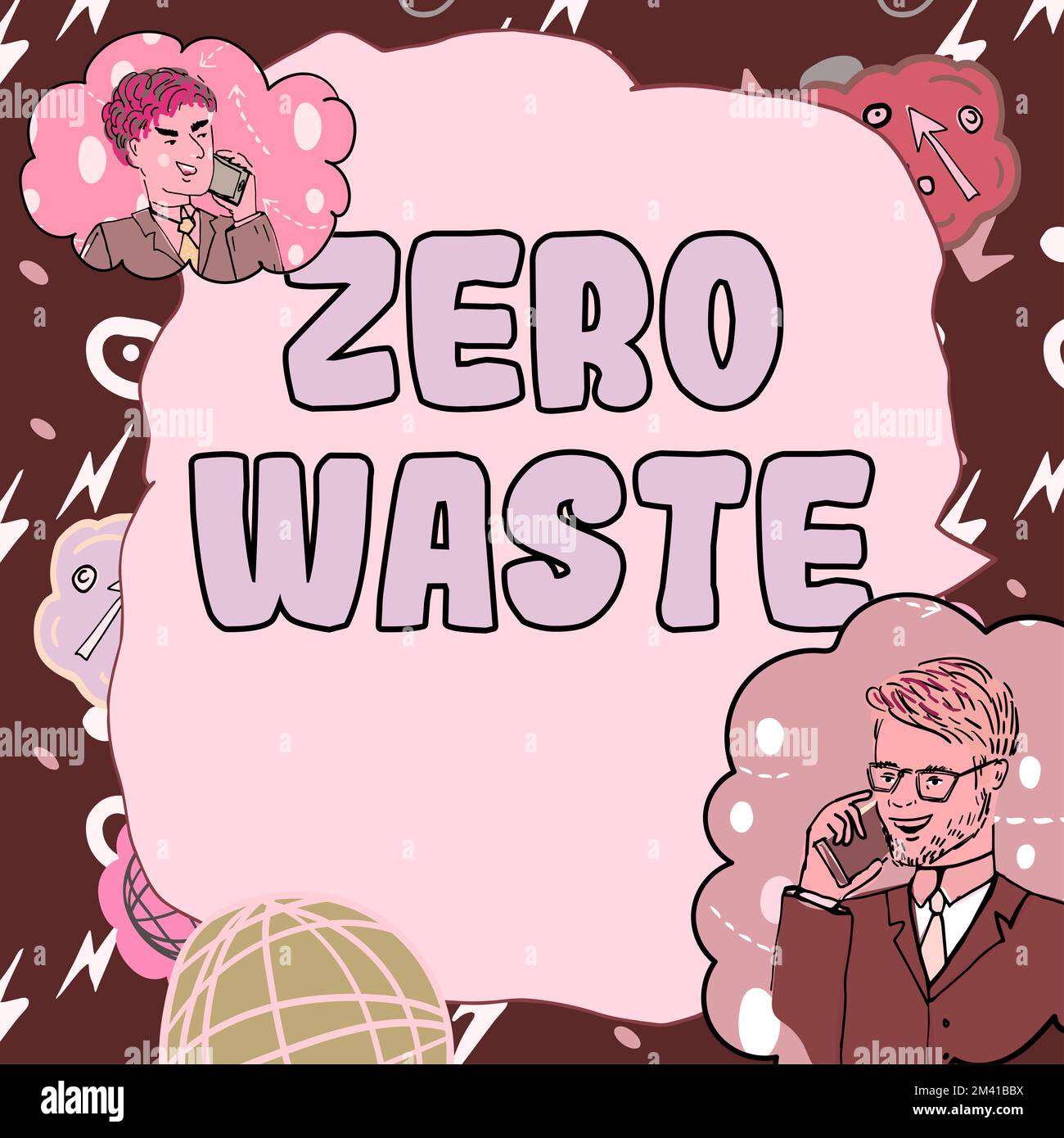 Conceptual display Zero Waste. Business overview industrial ...