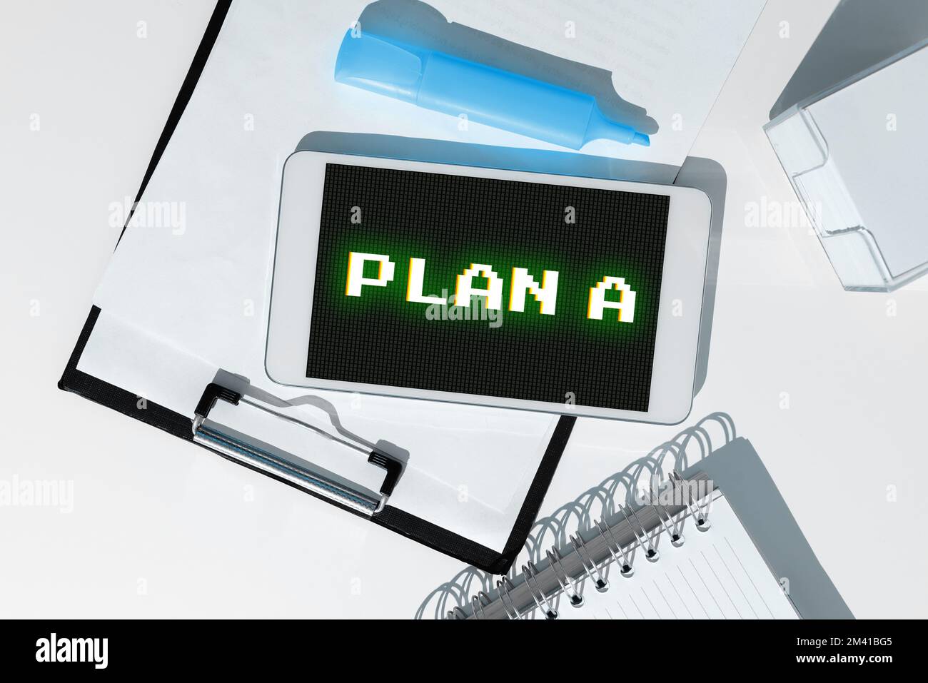 Hand writing sign Plan A. Business idea ones original plan or strategy ...