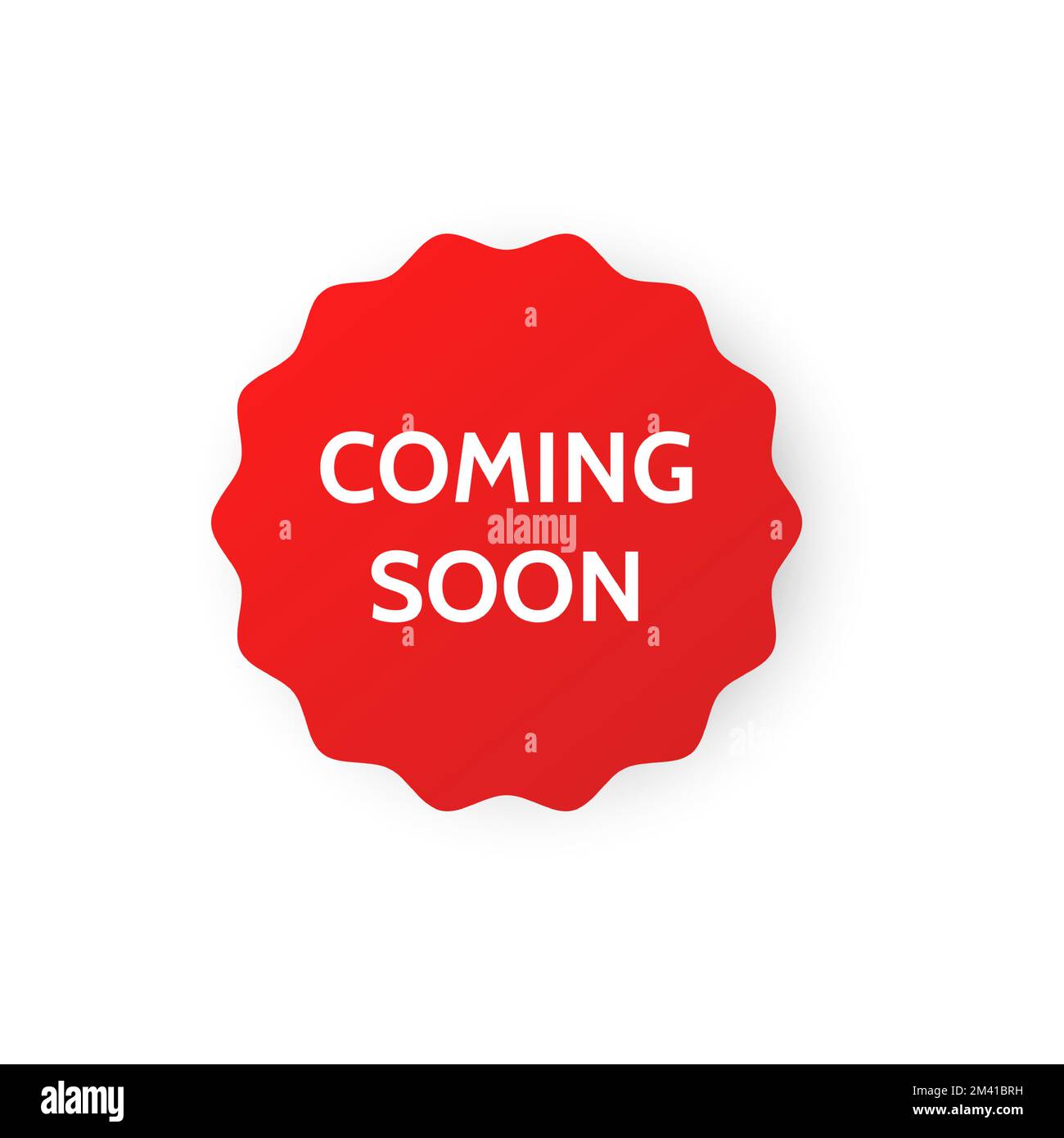 Coming soon promo labels. Red ribbons. Vector bage and banners Stock ...