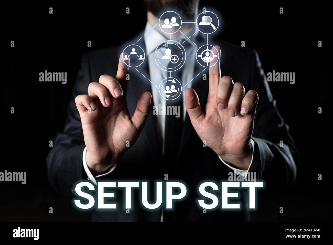 Conceptual caption Setup Set. Concept meaning the manner, position, or ...