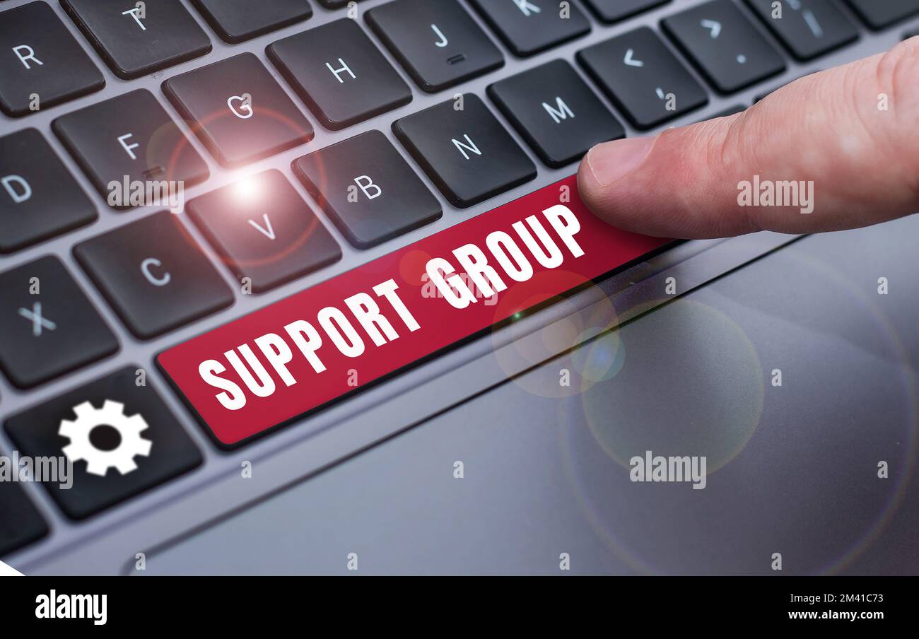 Conceptual caption Support Group. Business concept number of people ...