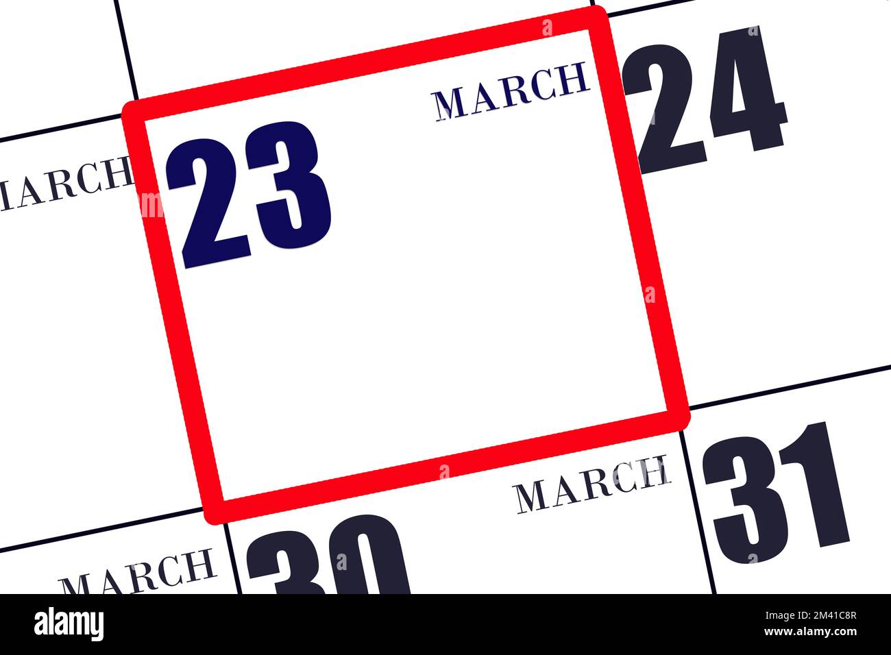 The Month Of March Calendar
