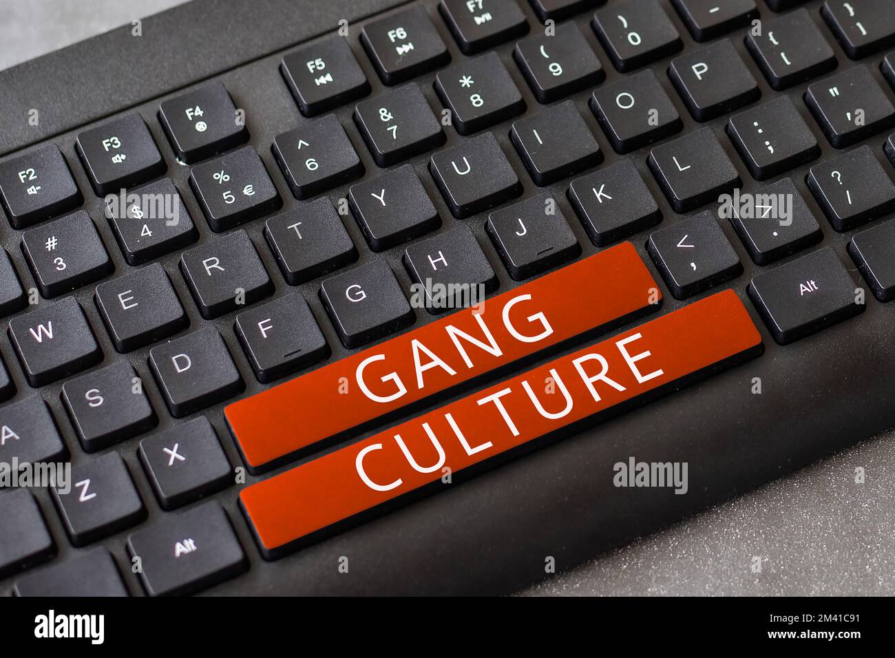 Sign displaying Gang Culture. Concept meaning particular organization of criminals or group of ...