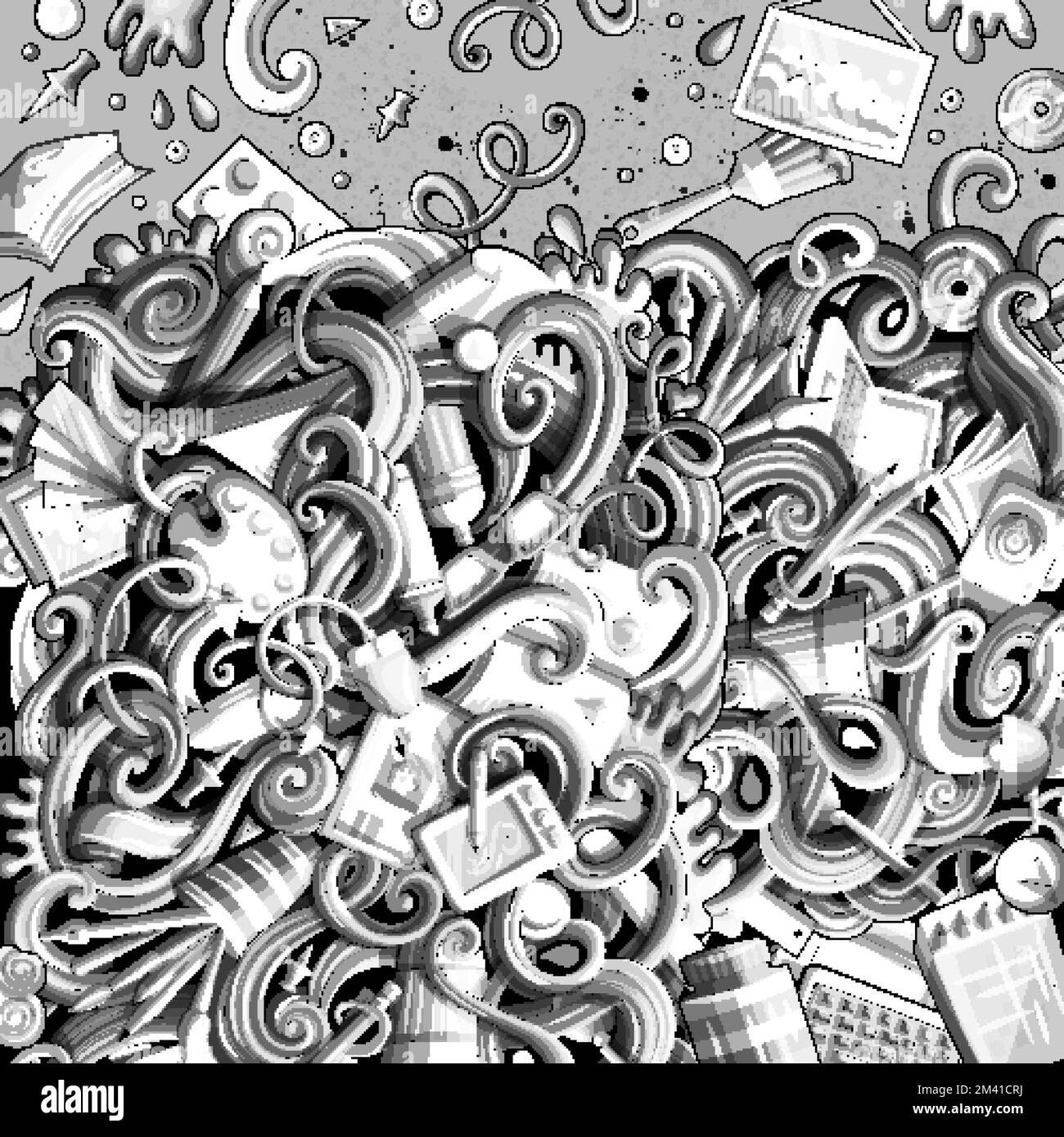 Cartoon vector doodles Design card. Graphics detailed, with lots of ...