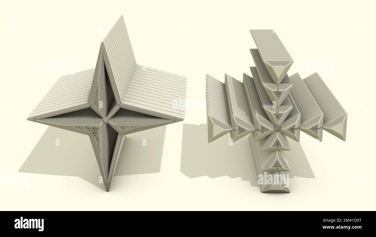 A 3D Illustration of an architectural structure based on a Christian ...