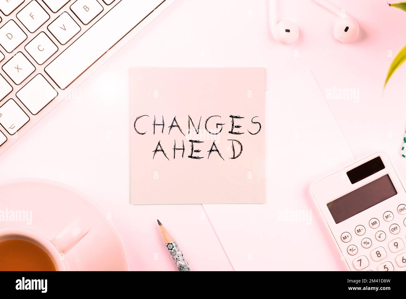 Sign displaying Changes Ahead. Word for to replace with or exchange for ...