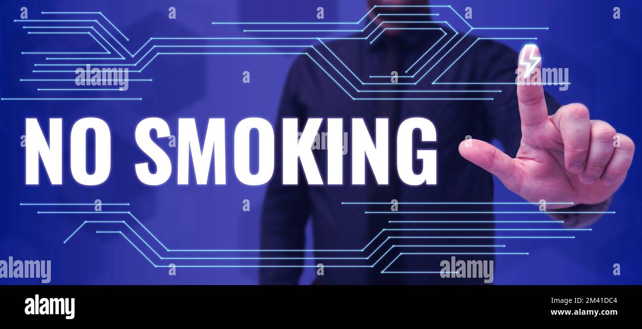 Sign displaying No Smoking. Business idea using tobacco is forbiden in ...