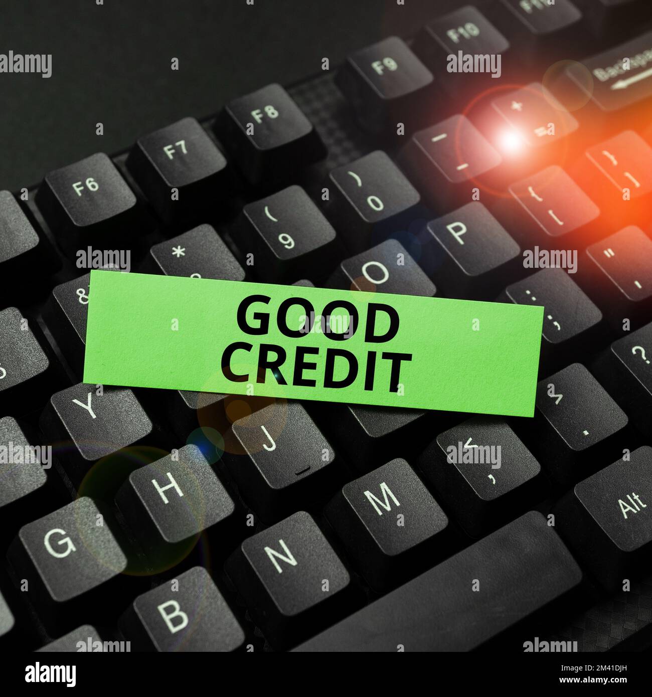 Conceptual caption Good Credit. Business idea borrower has a relatively ...