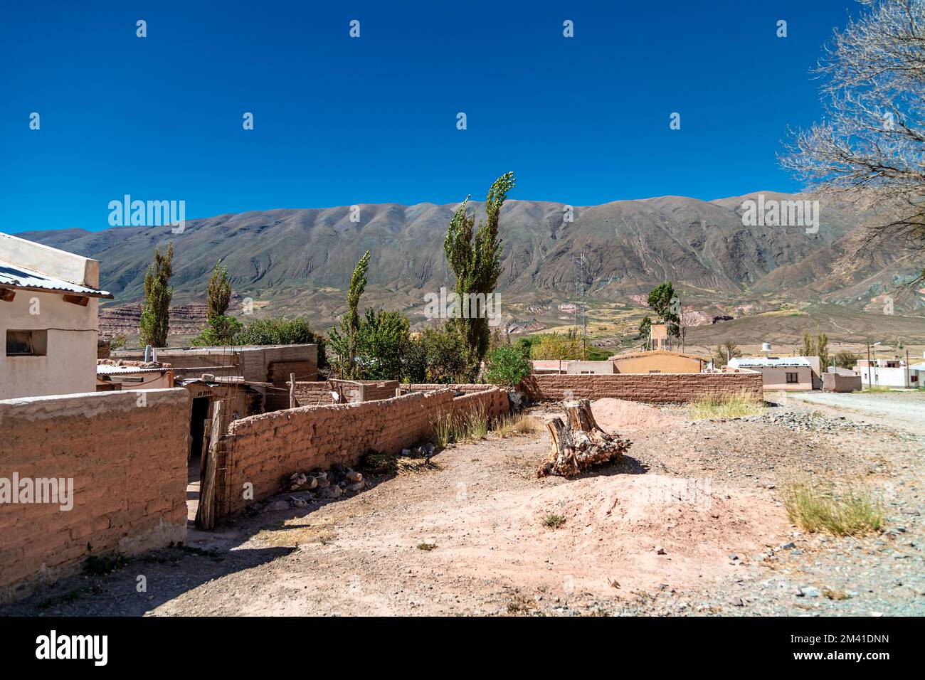 street of the Argentinian village of La Poma in the Andes Stock Photo ...